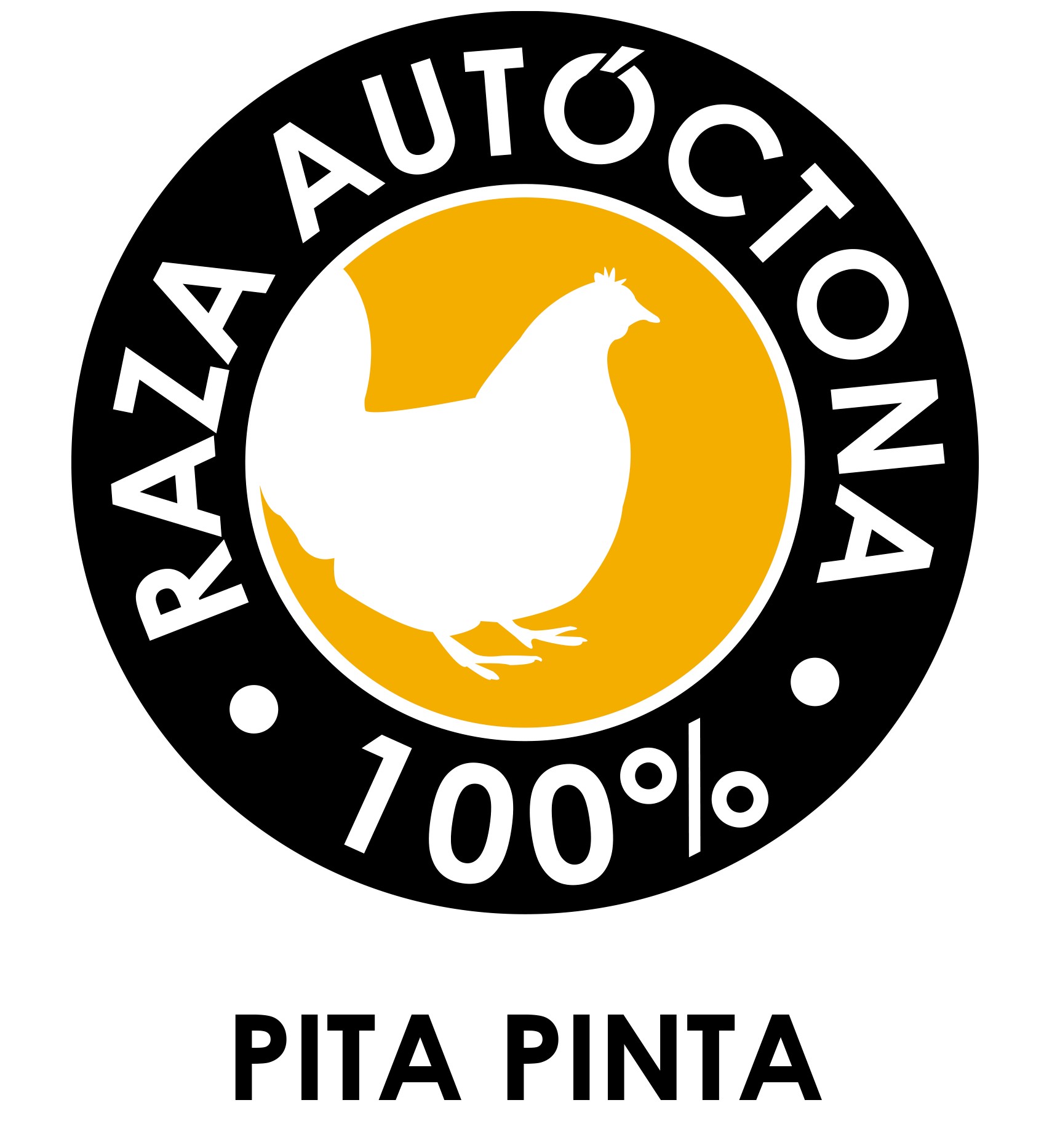 Logotipo Raza Autóctona 100% - La Pita Pinta Asturiana